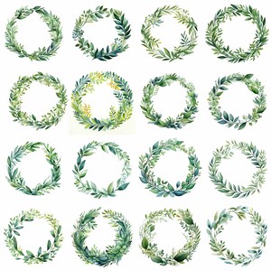 Leaves Wreath Clipart Bundle, High-quality JPG, Craft Art, Card Making ...