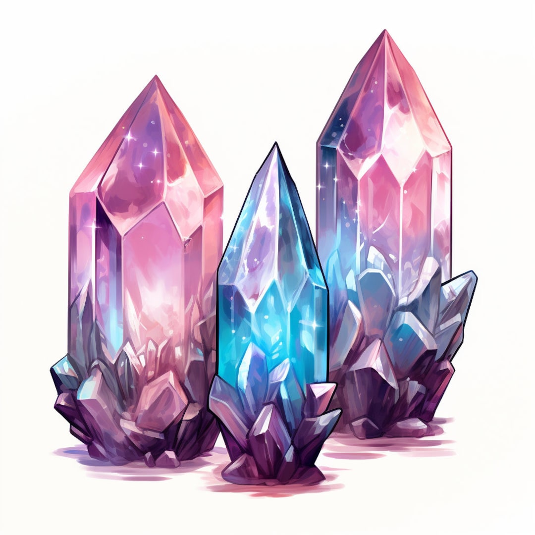 Cosmic Crystals Clipart Bundle, High-quality JPG, Craft Art, Card ...