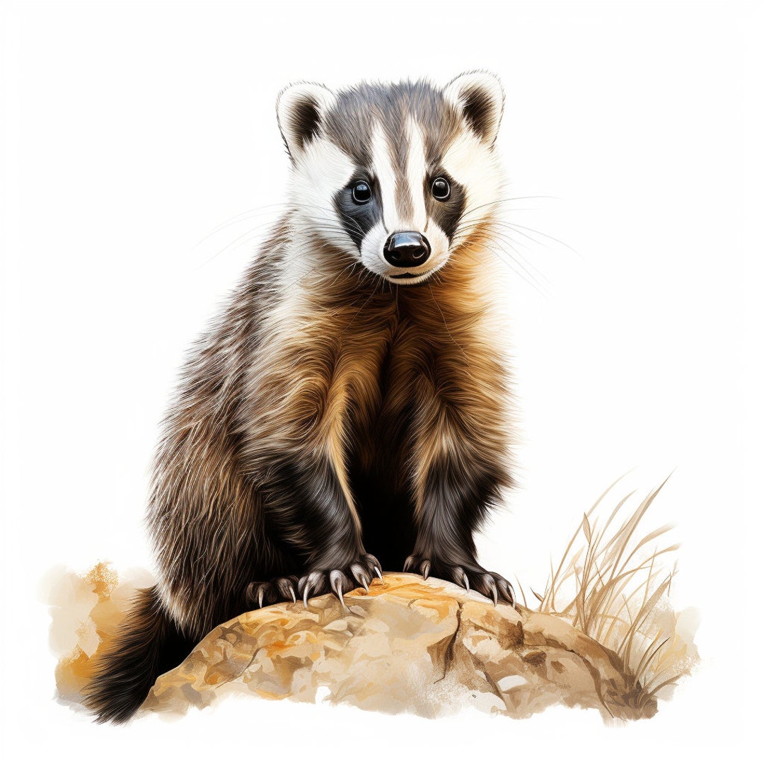 16 Wild Badger Clipart Bundle, High-quality JPG, Craft Art, Card Making ...