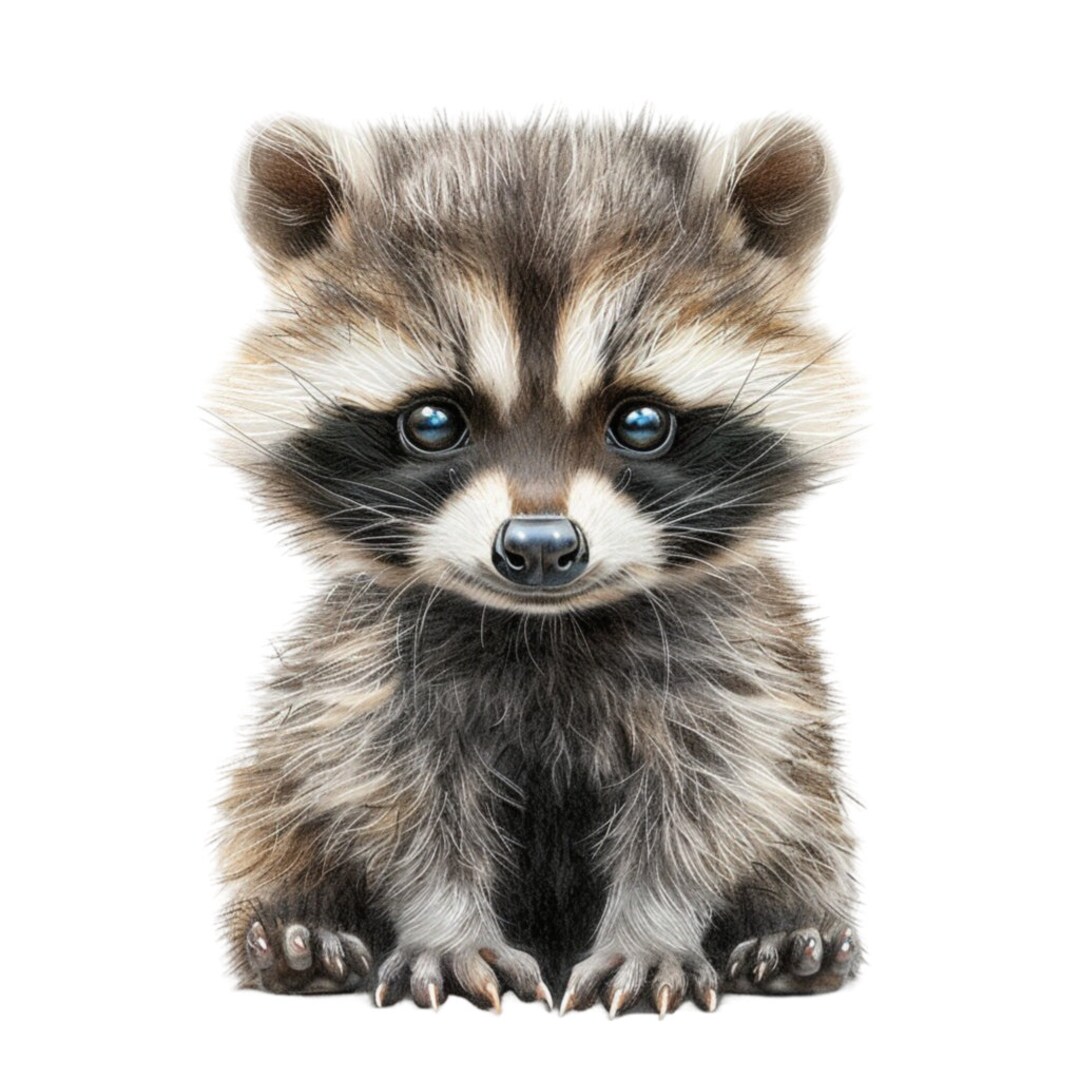 Cute Baby Raccoon Clipart Bundle, 16 High-quality JPG, Craft Art, Card ...