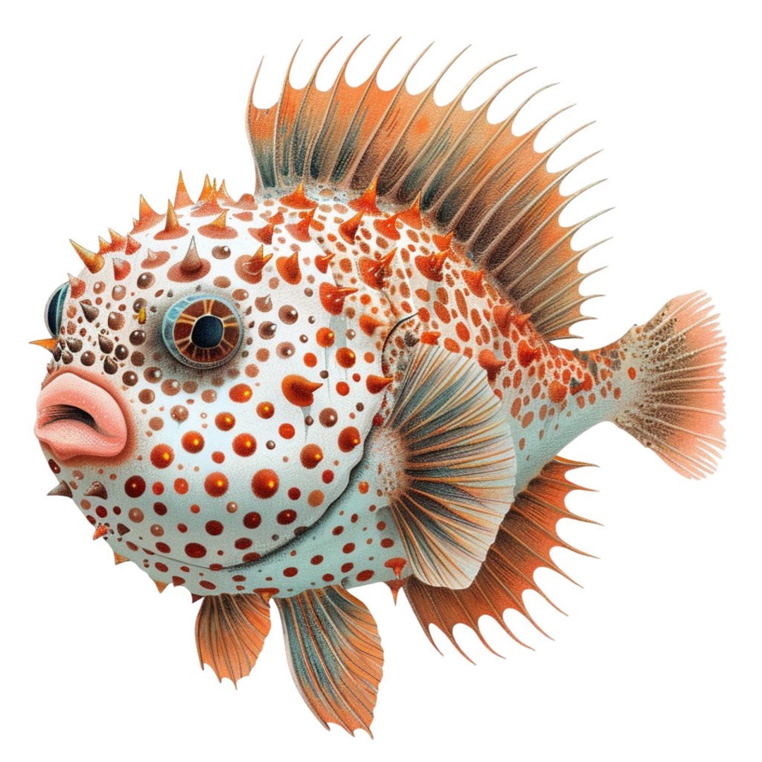 Beautiful Puffer Fish Clipart Bundle 12 High-quality JPG, Craft Art ...