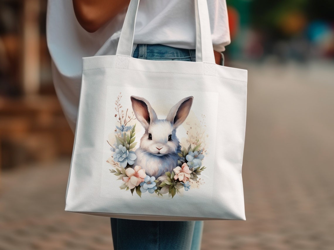 Easter Bunny Flower Wreath Clipart Bundle, High-quality JPG, Craft Art ...