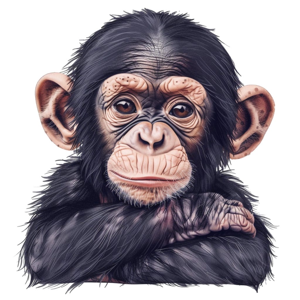 Charming Chimpanzee Clipart Bundle, 15 High-quality JPG, Craft Art ...