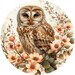 Vintage Floral Owl in Round Circle Clipart Bundle, 16 High-quality JPG ...