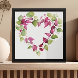 16 Fuschia Flower Heart Wreath Clipart Bundle, High-quality JPG, Craft ...
