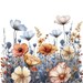 Wildflowers in a Line Border 2 Clipart Bundle, 16 High-quality JPG ...