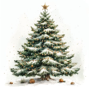 16 Beautiful Country Christmas Tree Clipart Bundle, 16 High-quality JPG ...