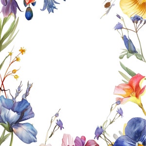 Spring Flower Page Frame Clipart Bundle, 16 High-quality JPG, Craft Art ...