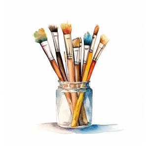 14 Paint Brushes and Sets Clipart Bundle, High-quality JPG, Craft Art ...