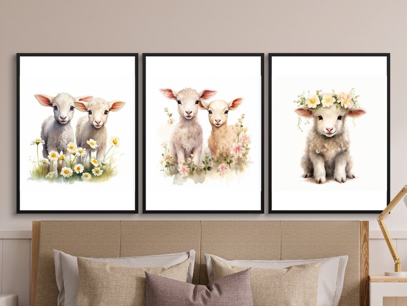 14 Lamb W Flowers Friends Clipart Bundle High-quality JPG - Etsy