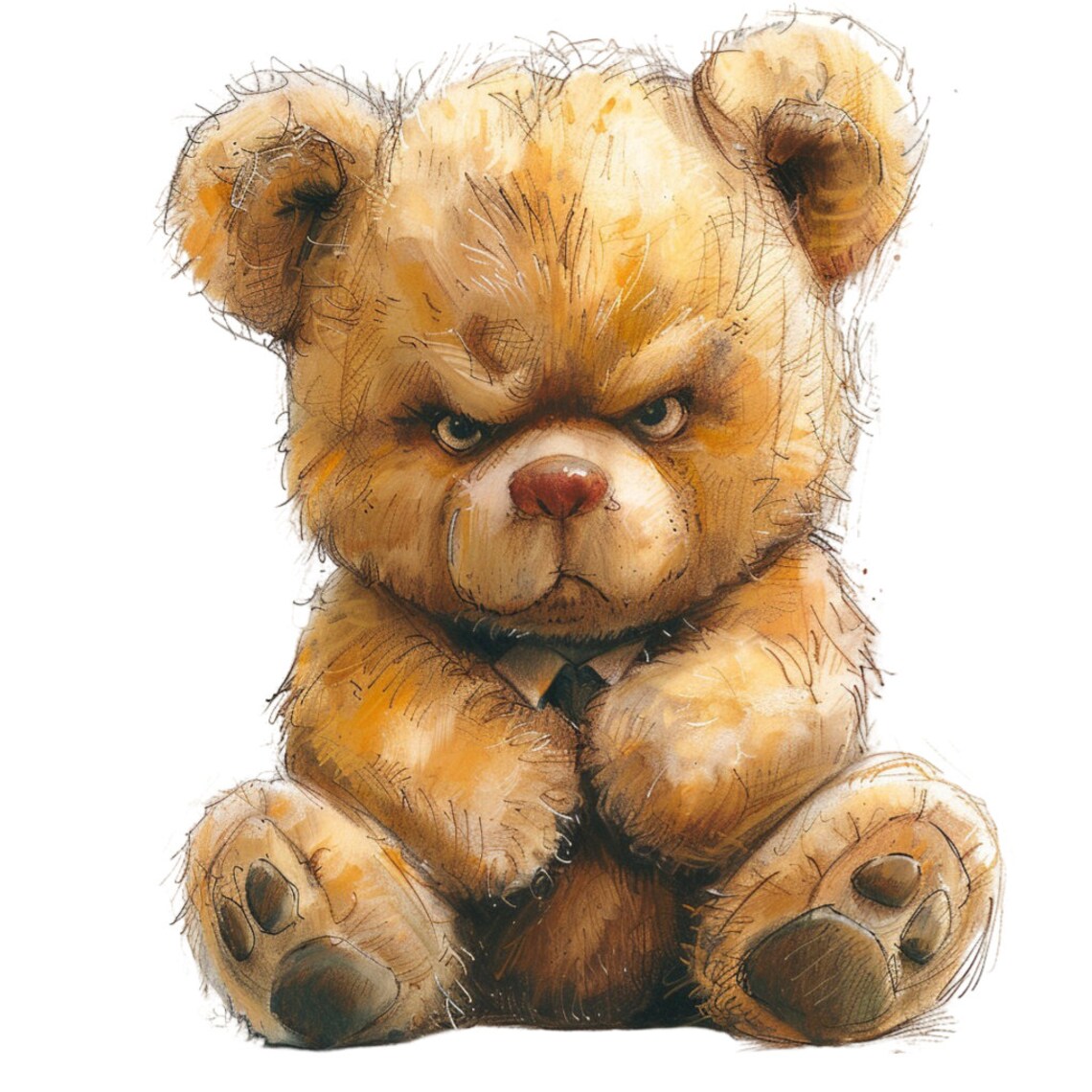 16 Grumpy Angry Teddy Bear Clipart Bundle, 16 High-quality JPG, Craft ...