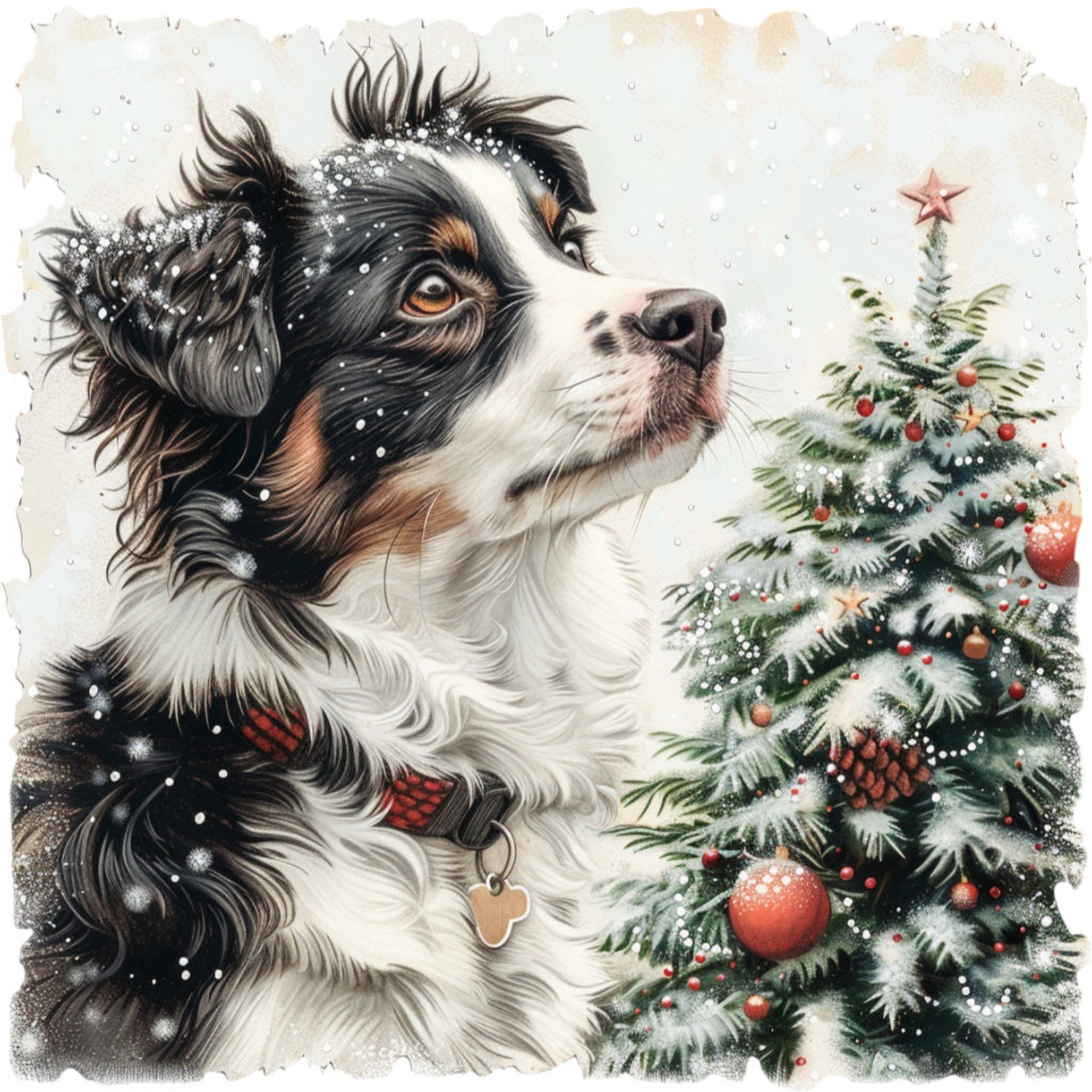 16 Dog and a Christmas Tree Clipart Bundle, 16 High-quality JPG, Craft ...