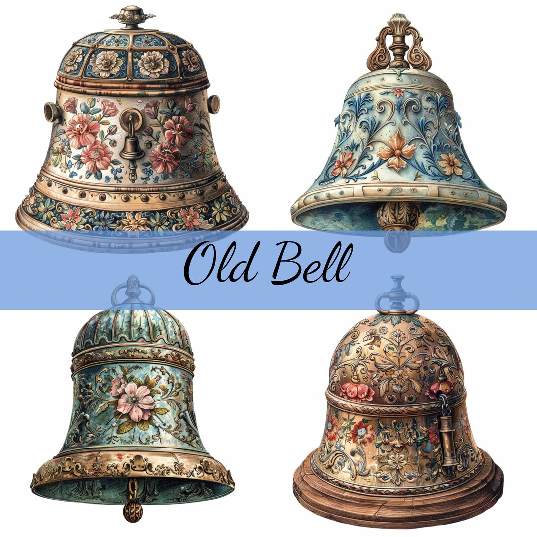 16 Victorian Dinner Bell Clipart Bundle, 16 High-quality JPG, Craft Art ...