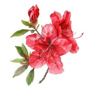 Azalea Flower Mix Clipart Bundle, 15 High-quality JPG, Craft Art, Card ...