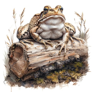 16 Frog on a Log Clipart Bundle, 16 High-quality JPG, Craft Art, Card ...