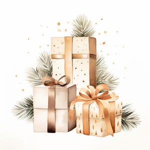 13 Boho Wrapped Presents Gift Clipart Bundle, High-quality JPG, Nursery ...
