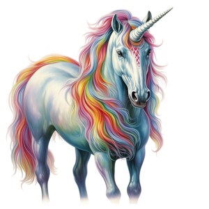 16 Rainbow Unicorn Clipart Bundle, High-quality JPG, Craft Art, Card ...