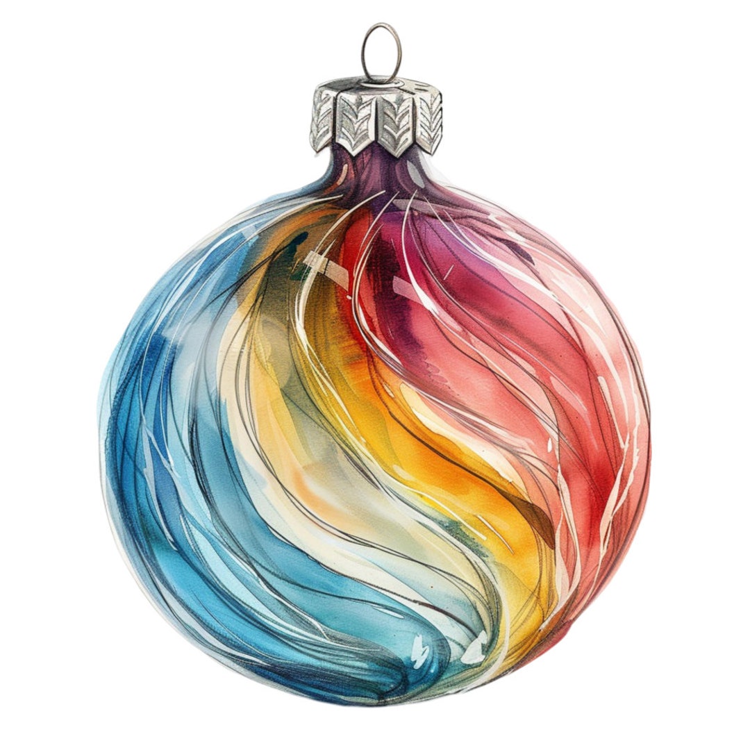 Glass Christmas Ornament Clipart Bundle, 16 High-quality JPG, Craft Art ...