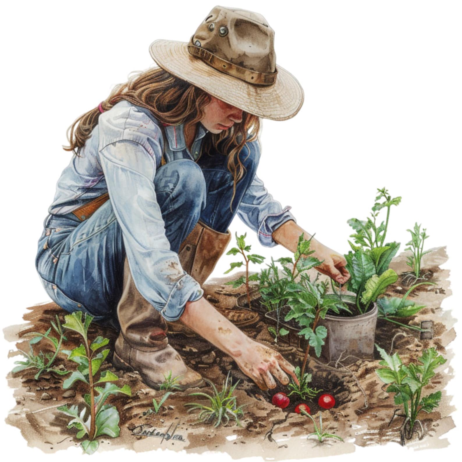 16 Woman Gardening Clipart Bundle, 16 High-quality JPG, Craft Art, Card ...