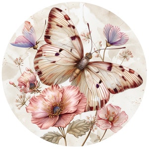 16 Vintage Butterfly Circle Round Clipart Bundle, 16 High-quality JPG ...