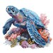 Leatherback Sea Turtle in Coral Clipart Bundle, 12 High-quality JPG ...