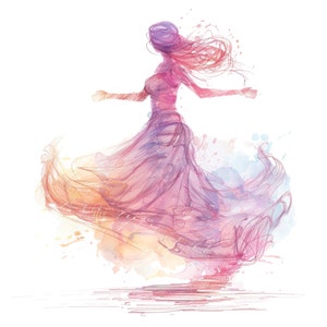 16 Abstract Woman Dancing Dancer Clipart Bundle, 16 High-quality JPG ...