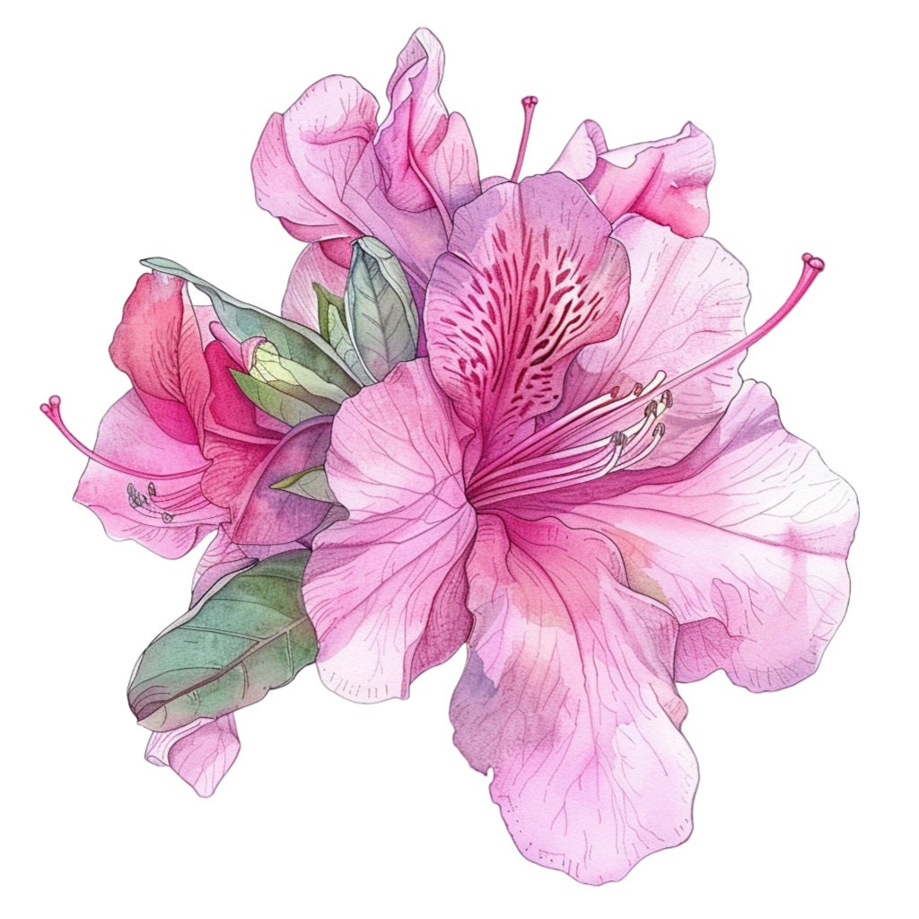 Azalea Flower Mix Clipart Bundle, 15 High-quality JPG, Craft Art, Card ...