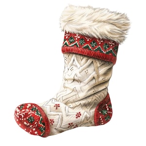 Christmas Stocking Clipart Bundle, 12 High-quality JPG, Craft Art, Card ...