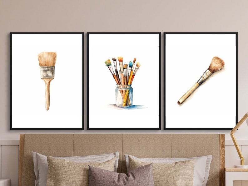 14 Paint Brushes and Sets Clipart Bundle, High-quality JPG, Craft Art ...