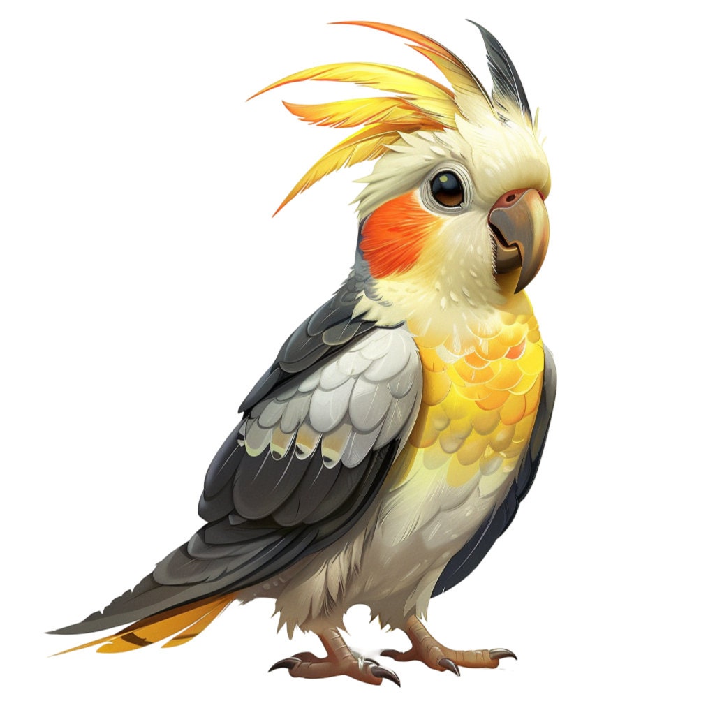 16 Cockatiel Bird Clipart Bundle, 16 High-quality JPG, Craft Art, Card ...