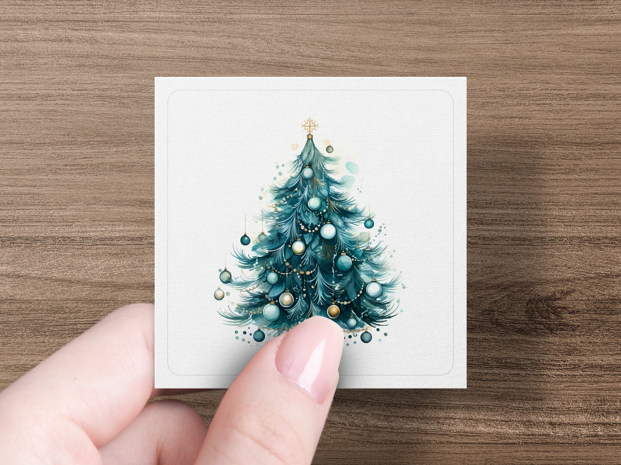 14 Boho Teal Christmas Tree Clipart Bundle High-quality JPG - Etsy