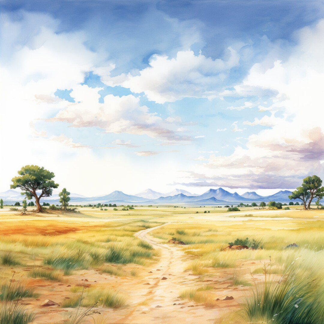 14 Desert Prairie Landscape Clipart Bundle, High-quality JPG, Landscape ...