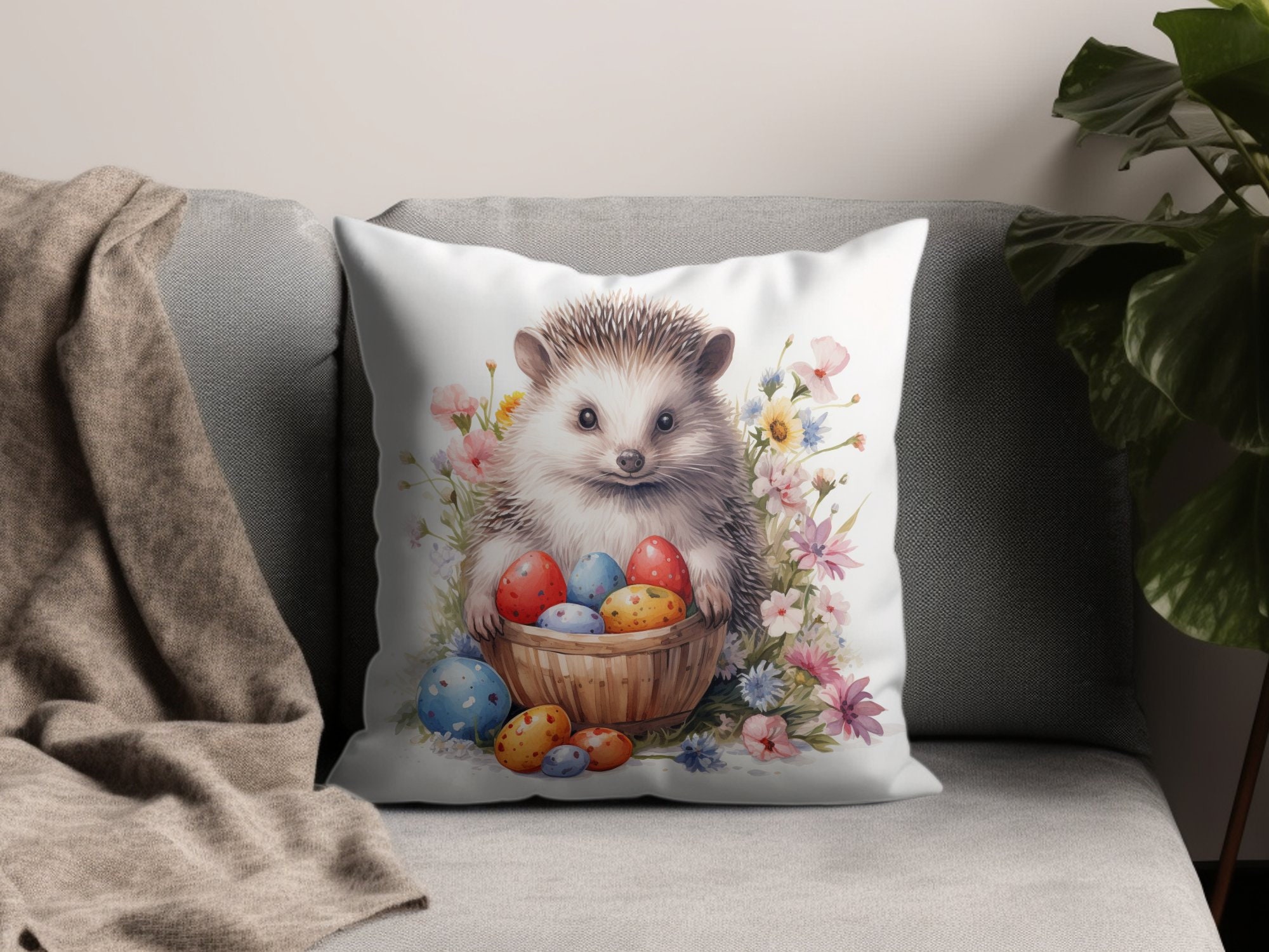 Easter Hedgehog With Easter Eggs Clipart Bundle, High-quality JPG ...