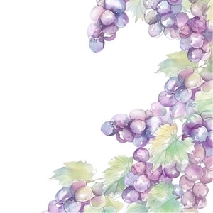 Grape Corner Frame Clipart Bundle, 16 High-quality JPG, Craft Art, Card ...