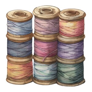 Spools of Thread Sewing Clipart Bundle, 16 High-quality JPG, Craft Art ...