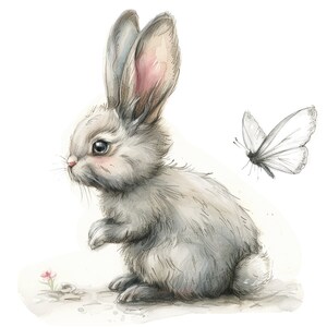 Bunny and Butterfly Clipart Bundle, 14 High-quality JPG, Craft Art ...