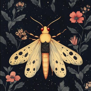 15 Insect in Moon Light Night Clipart Bundle, 15 High-quality JPG, Card ...