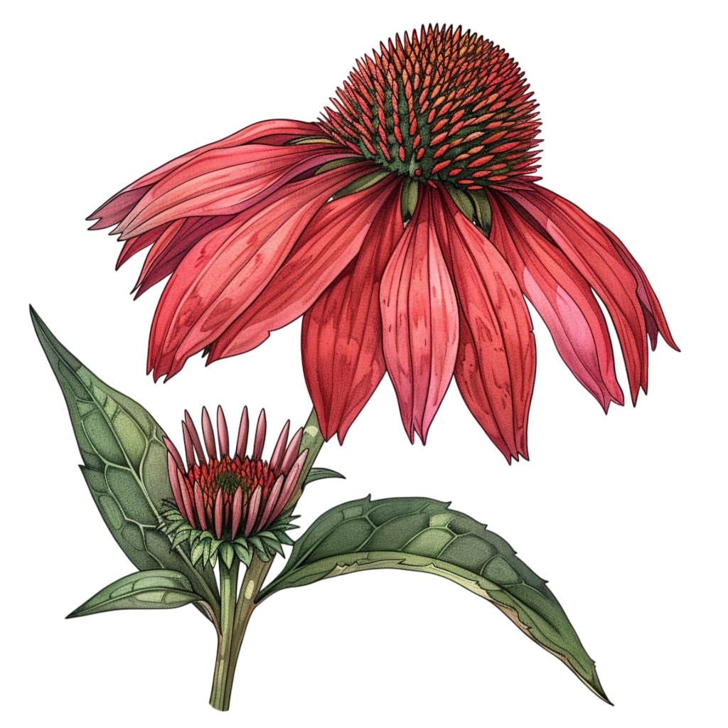 16 Coneflower Mix Flowers Clipart Bundle, 16 High-quality JPG, Craft ...