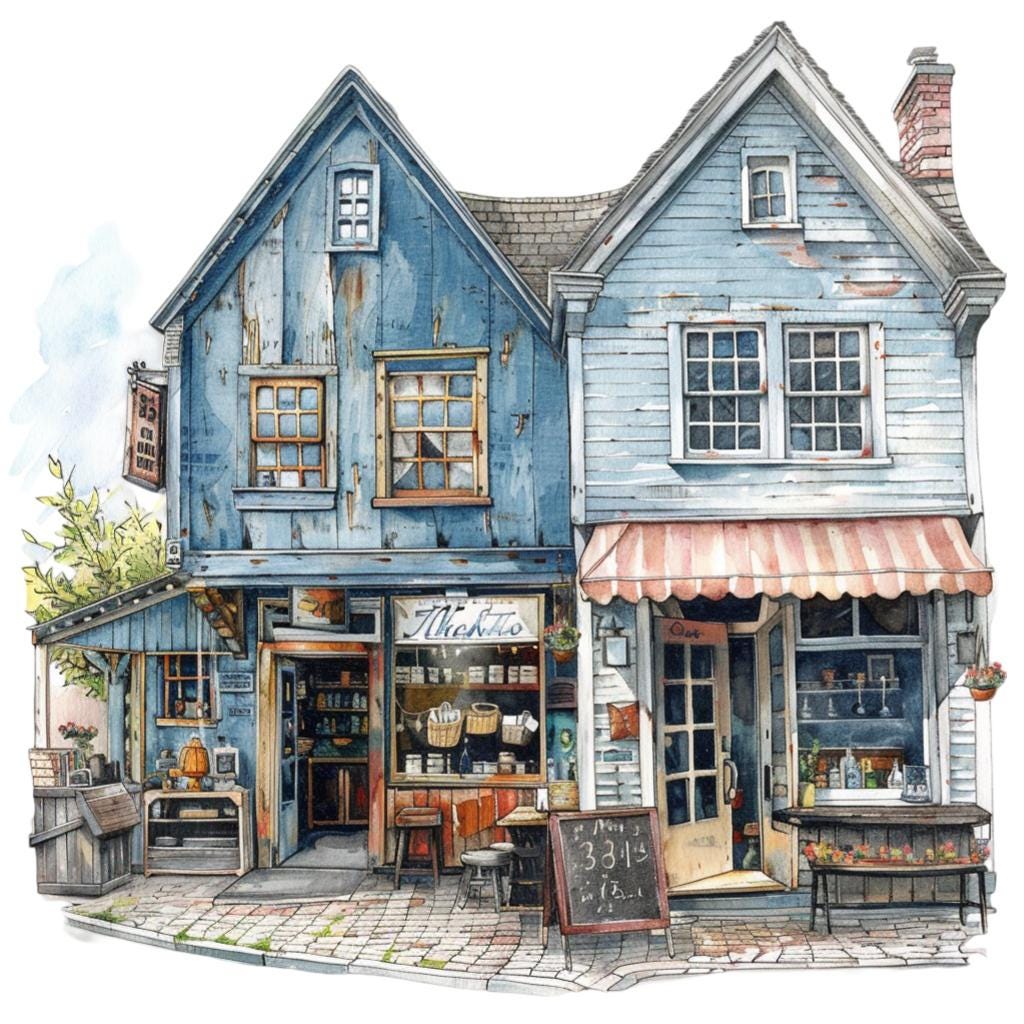 16 Folk Art Harbor Shops Clipart Bundle, 16 High-quality JPG, Craft Art ...