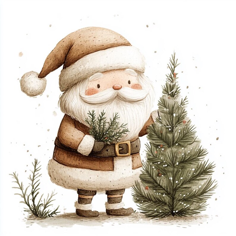 12 Christmas Santa Tree Clipart Bundle 12 Transparent PNG Download ...