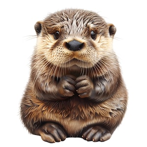 15 Playful Otter Clipart Bundle, 15 High-quality JPG, Craft Art, Card ...