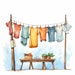 Clothesline Clothes Clipart Bundle, High-quality JPG, Craft Art, Card ...