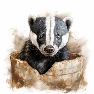 16 Wild Badger Clipart Bundle, High-quality JPG, Craft Art, Card Making ...