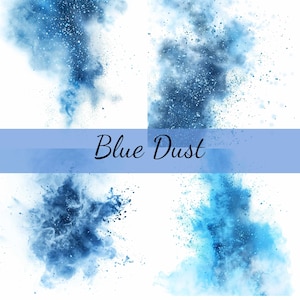 16 Blue Dust Powder Clipart Bundle, 16 High-quality JPG, Craft Art ...