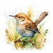 14 Wren Bird in Grass Clipart Bundle, High-quality JPG, Craft Art, Card ...