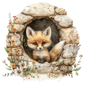 16 Fox House Den Clipart Bundle, 16 High-quality JPG, Craft Art, Card ...