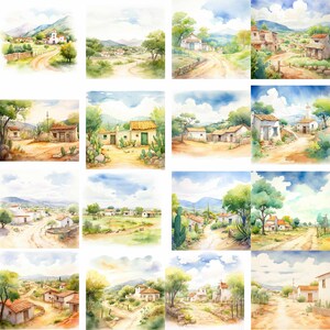 16 Rural Mexico Pueble Clipart Bundle, High-quality JPG, Craft Art ...