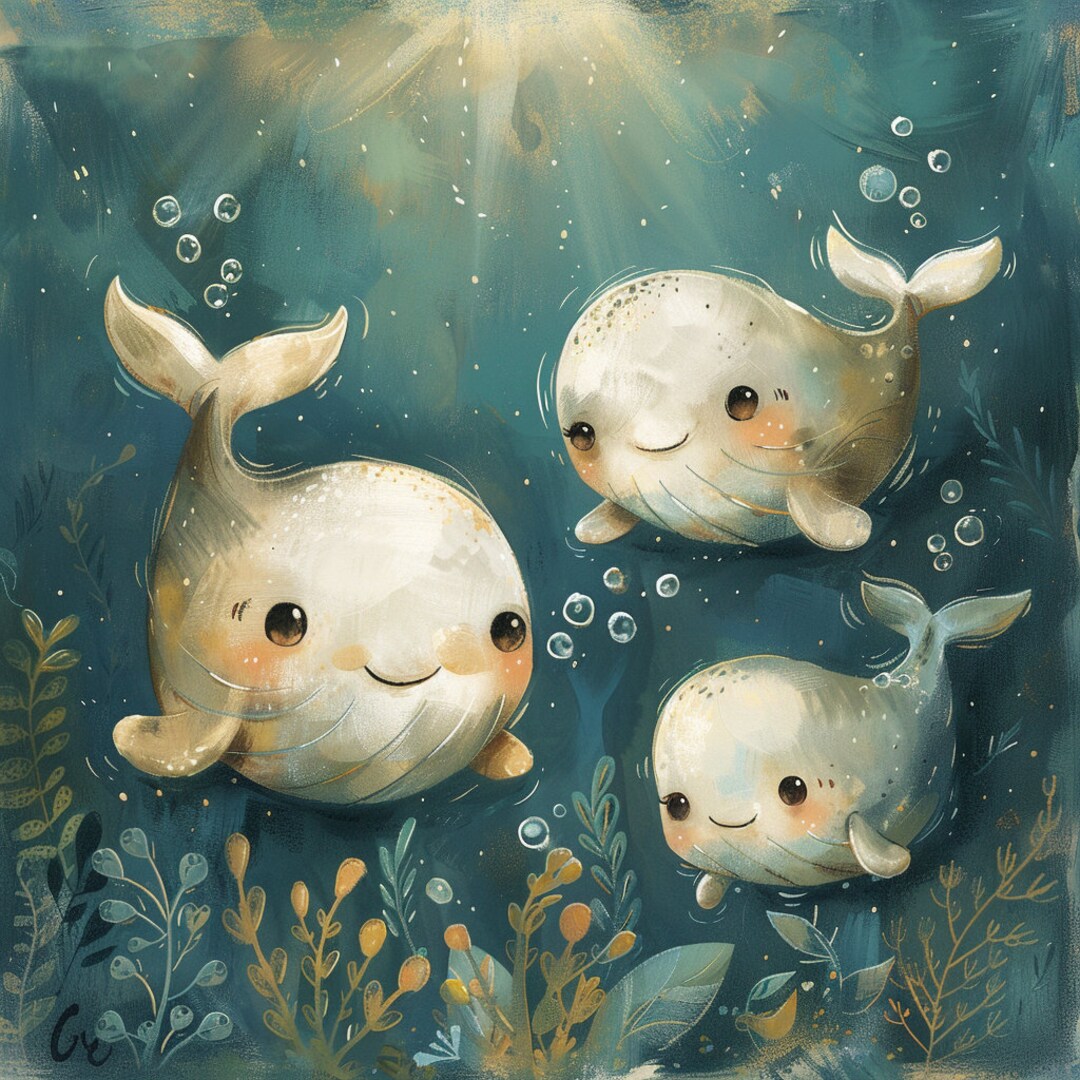 16 Whale Party Clipart Bundle, 16 High-quality JPG, Craft Art, Card ...