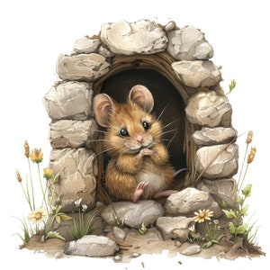 14 Mouse House Den Clipart Bundle, 14 High-quality JPG, Craft Art, Card ...