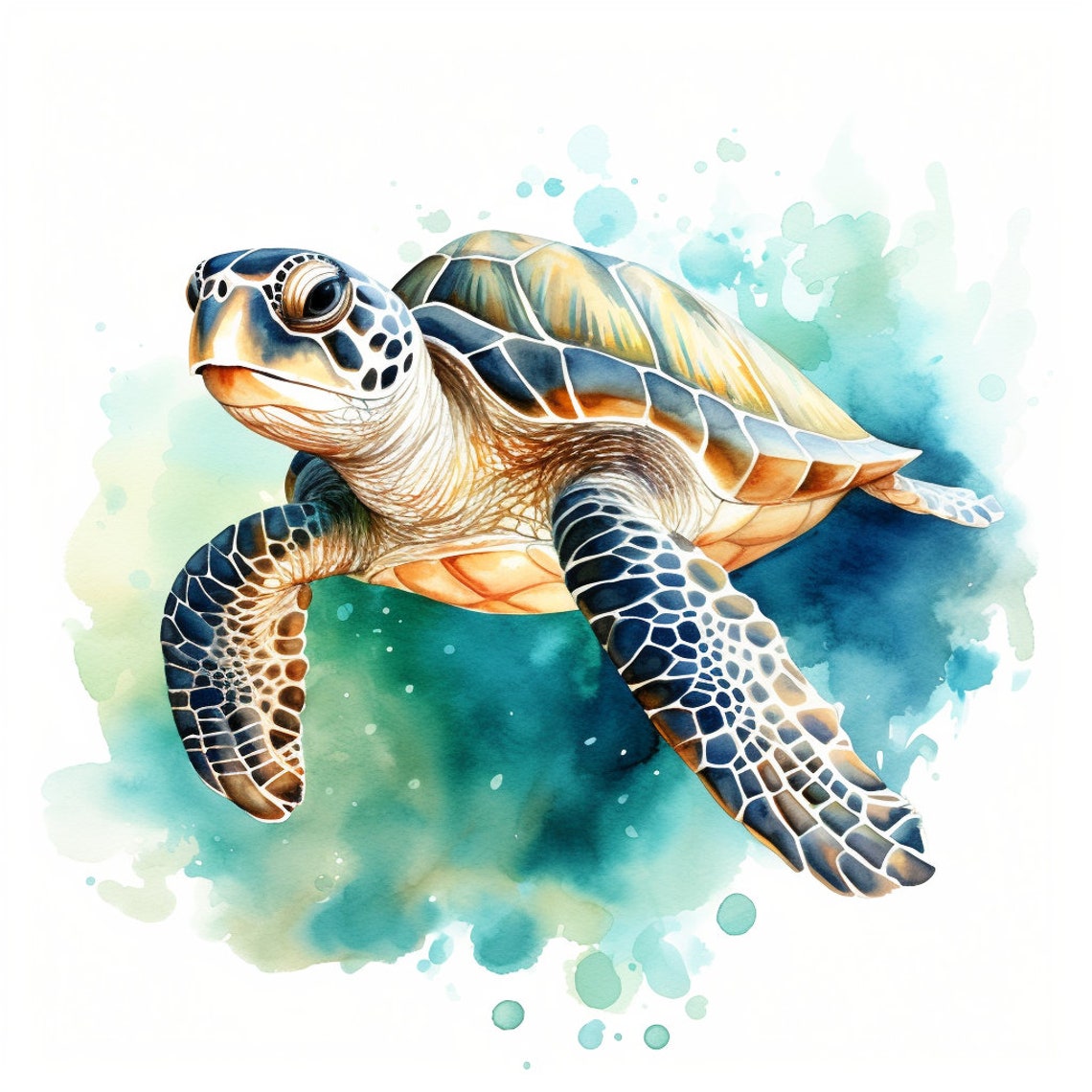 Sea Turtle Clipart Bundle, High-quality JPG, Craft Art, Card Making ...